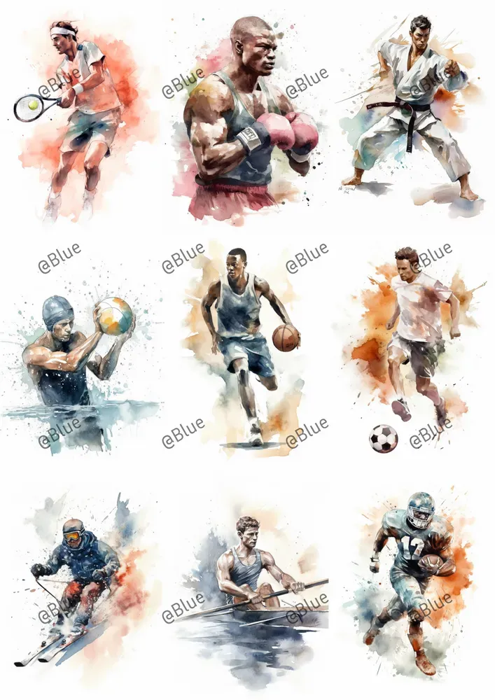 Dynamic Sports Action Paintings Midjourney Prompt | PromptBase