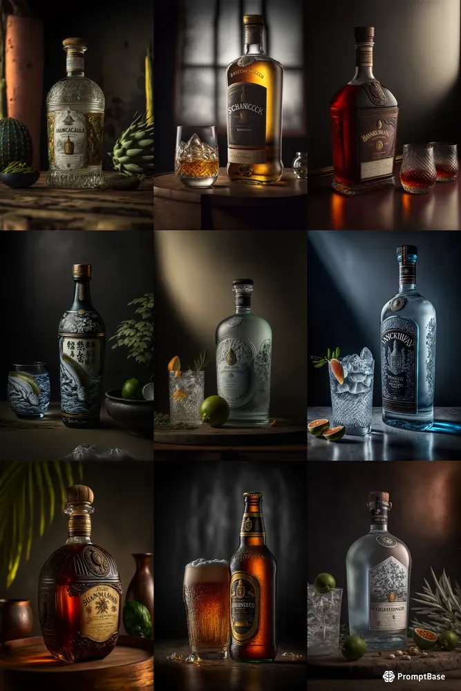 Alcohol Product Photography Midjourney Prompt | PromptBase