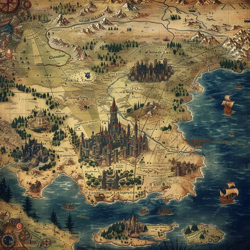 Fantasy Maps Ideas Midjourney Prompt | PromptBase