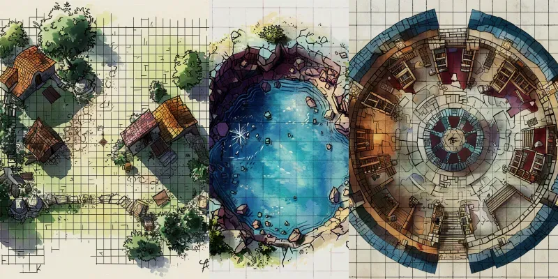 Dungeons And Dragons Grid Battle Maps Midjourney Prompt | PromptBase