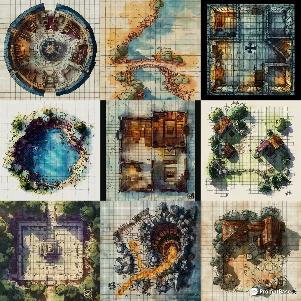 Dungeons And Dragons Grid Battle Maps Midjourney Prompt | PromptBase Dungeons And Dragons Grid Battle Maps Midjourney Prompt | PromptBase