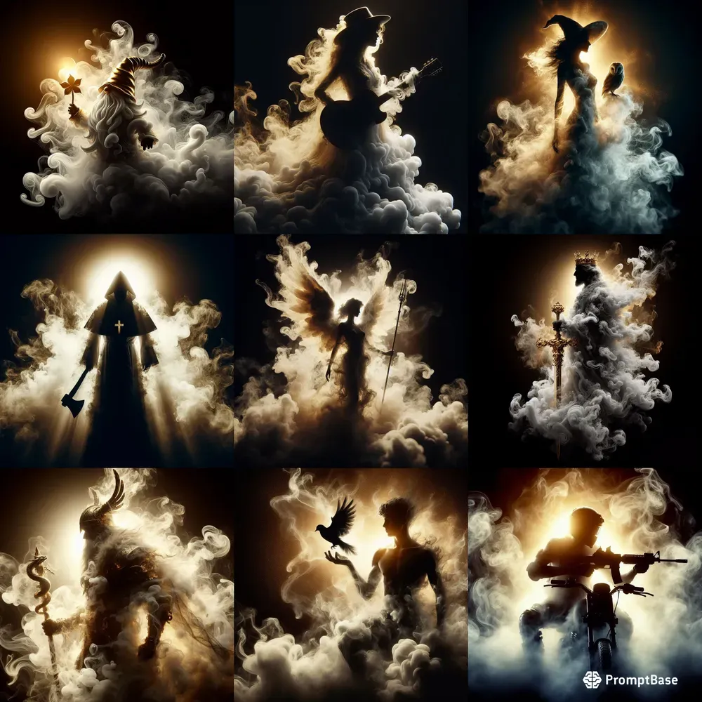 Shadow Smoke Silhouettes DALL·E Prompt | PromptBase