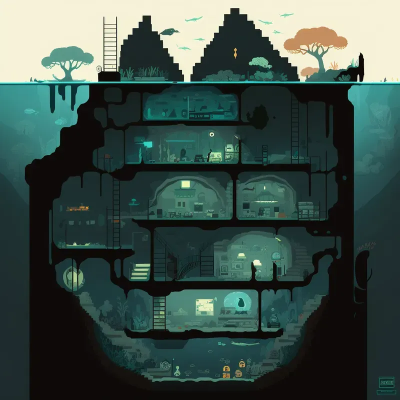 Platform Game Level Designs Midjourney Prompt | PromptBase