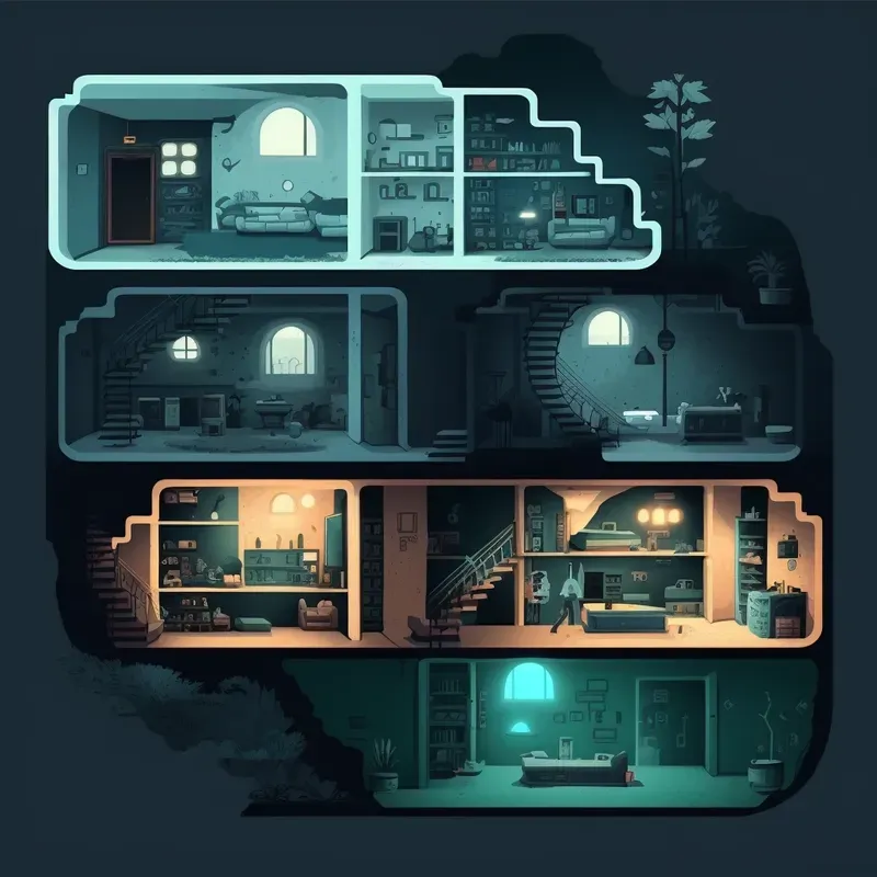 Platform Game Level Designs Midjourney Prompt | PromptBase