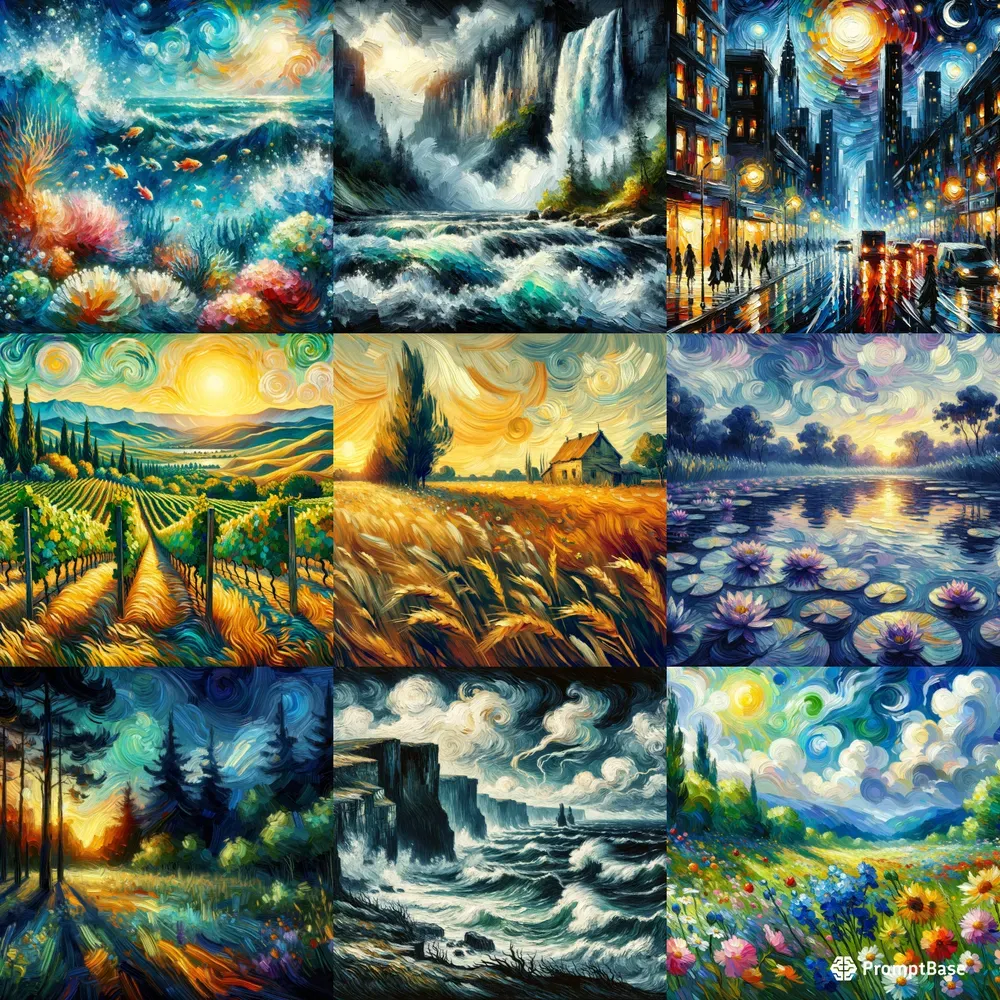 Brushstrokes Expressive Landscape Prompts DALL·E Prompt | PromptBase