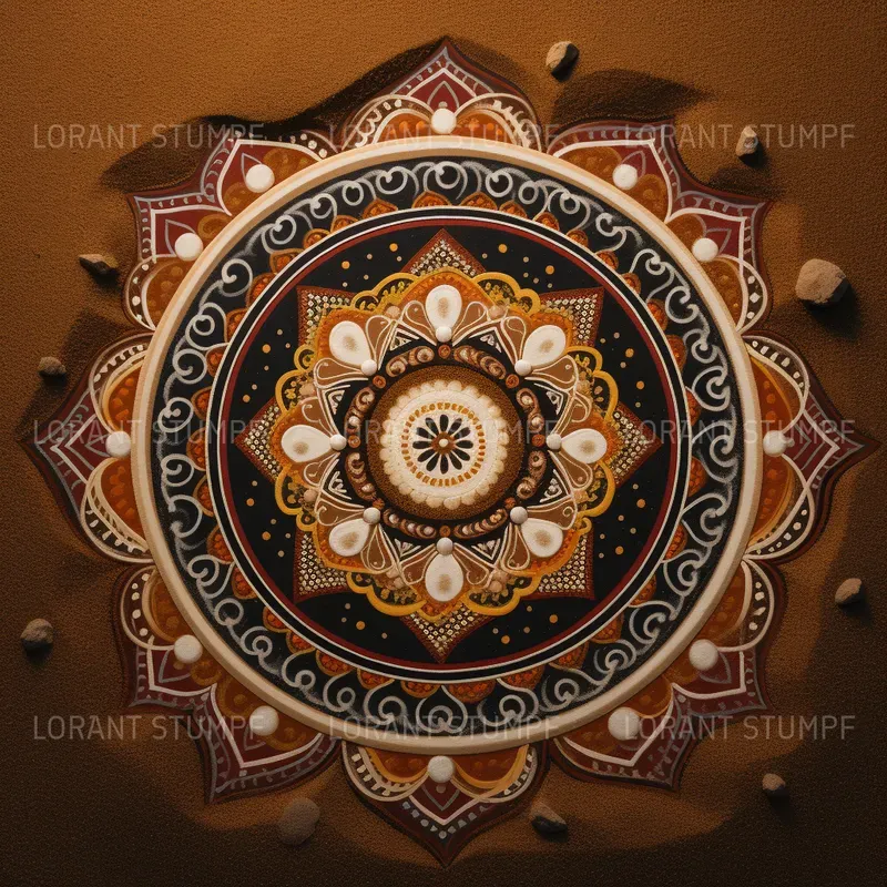Mandala Sand Painting Artistries Midjourney Prompt | PromptBase