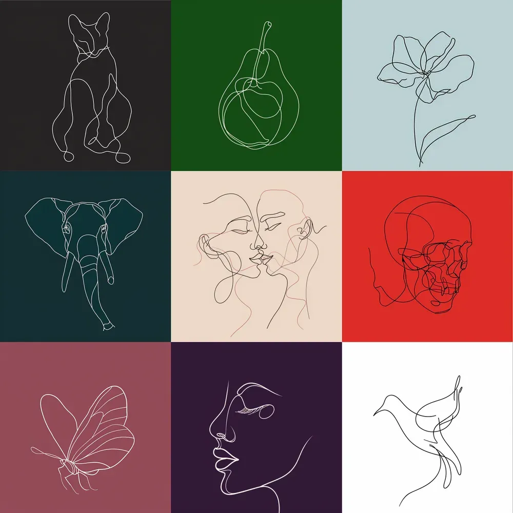 Minimalist Elegant Single Line Drawings Midjourney Prompt | PromptBase