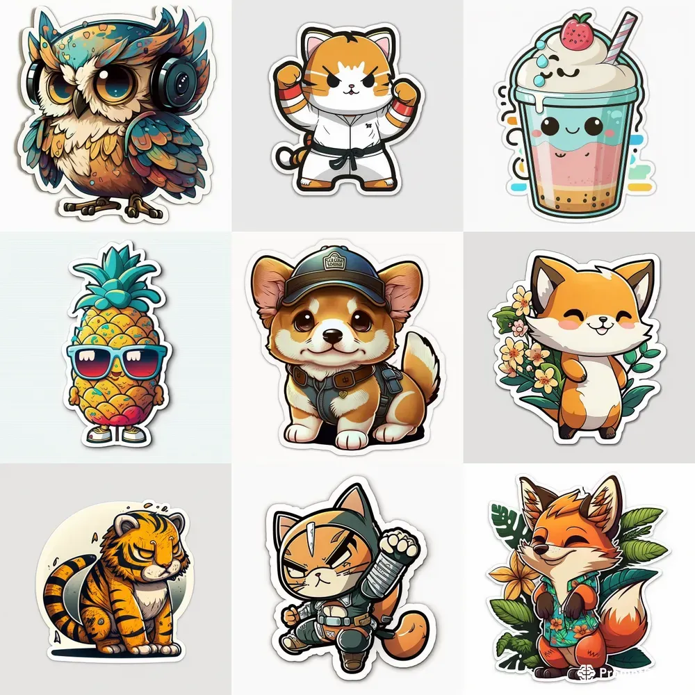 Cartoon Vector-like Stickers Midjourney Prompt | PromptBase