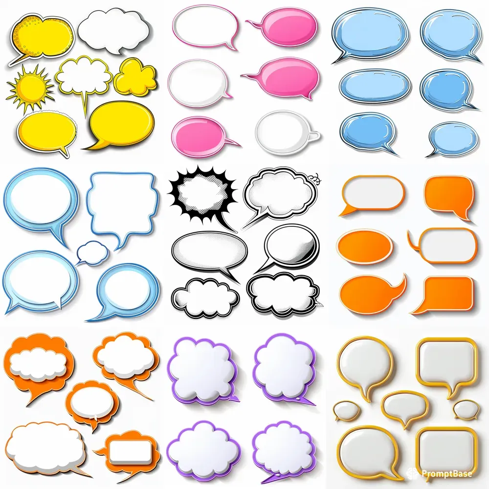 Simple Speech Bubble Sets Midjourney Prompt | PromptBase Simple Speech Bubble Sets Midjourney Prompt | PromptBase