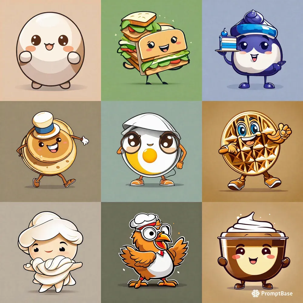 Foodie Mascots Stable Diffusion Prompt | PromptBase