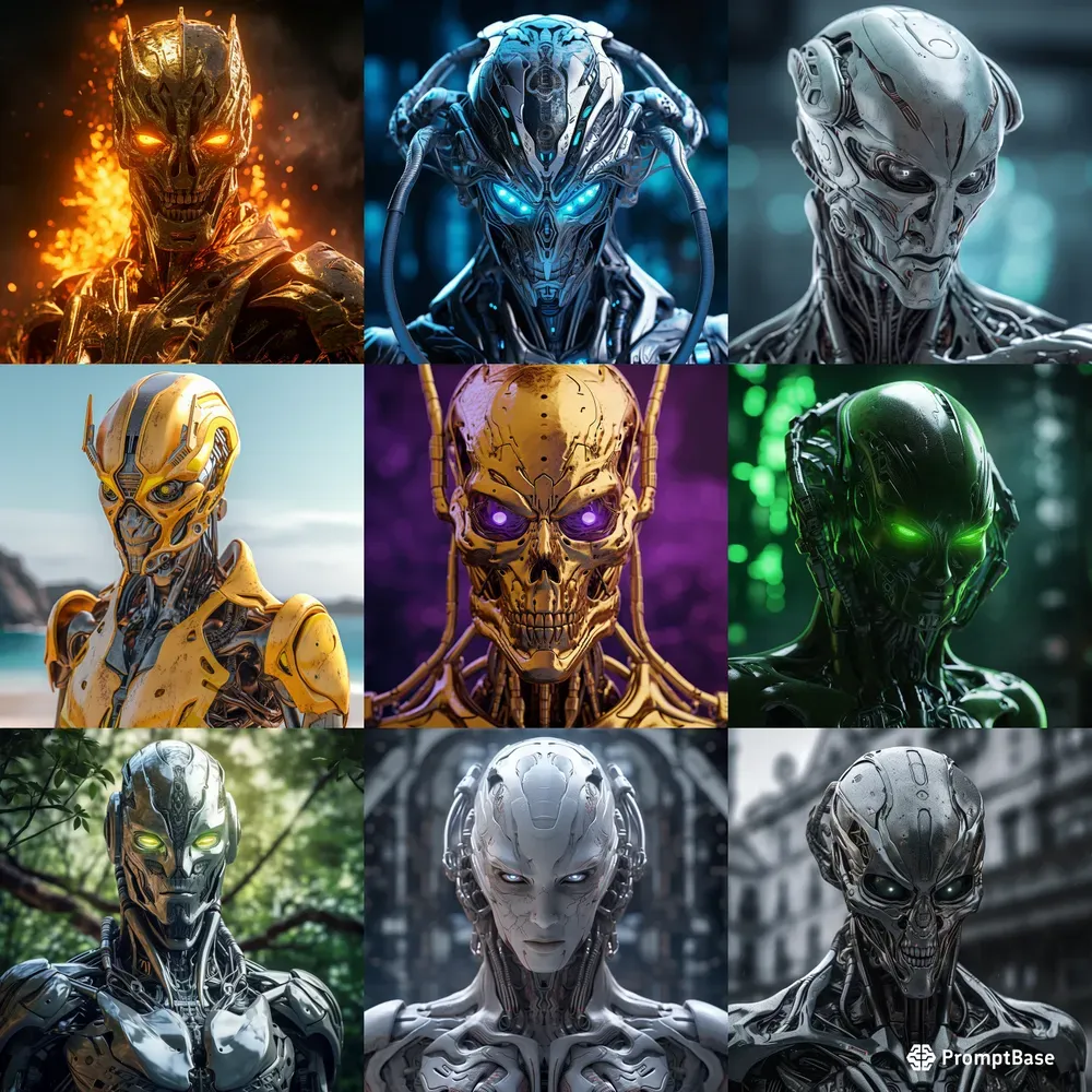 Robot Aliens Futuristic Sci-fi Portraits Midjourney Prompt | PromptBase