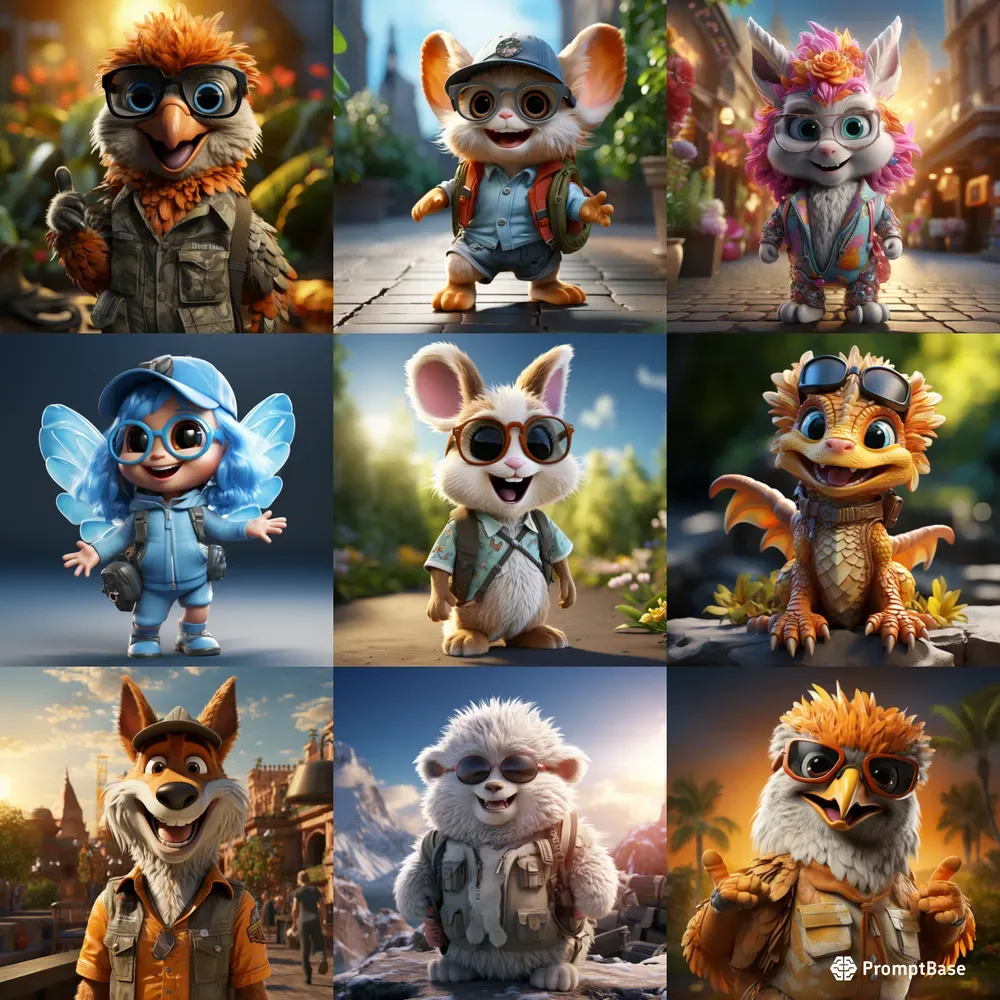 Illustrations Of Joyful Animations Midjourney Prompt | PromptBase