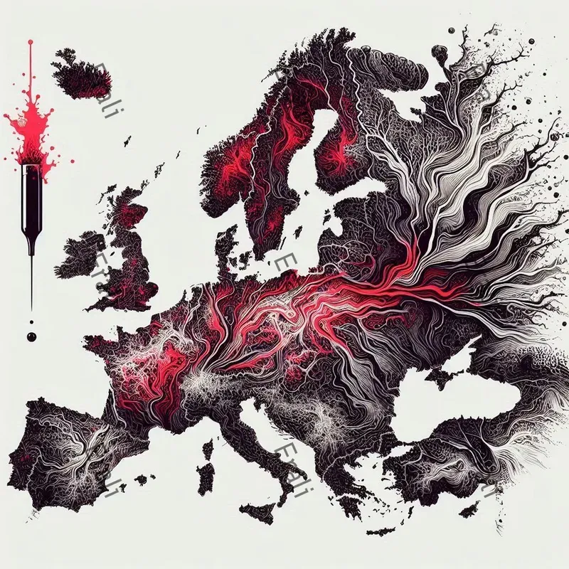 Infrared Liquid Ink Veins Map Posters DALL·E Prompt | PromptBase