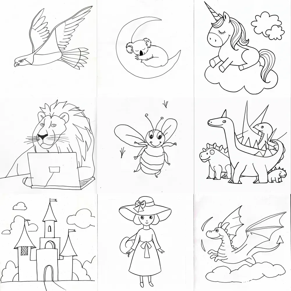 Unique Style Coloring Book Pages Midjourney Prompt | PromptBase