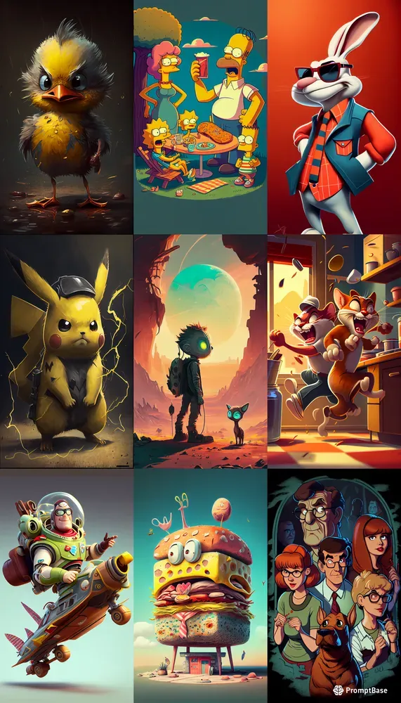 Cartoon Dynamic Aesthetic Digital Art Midjourney Prompt | PromptBase