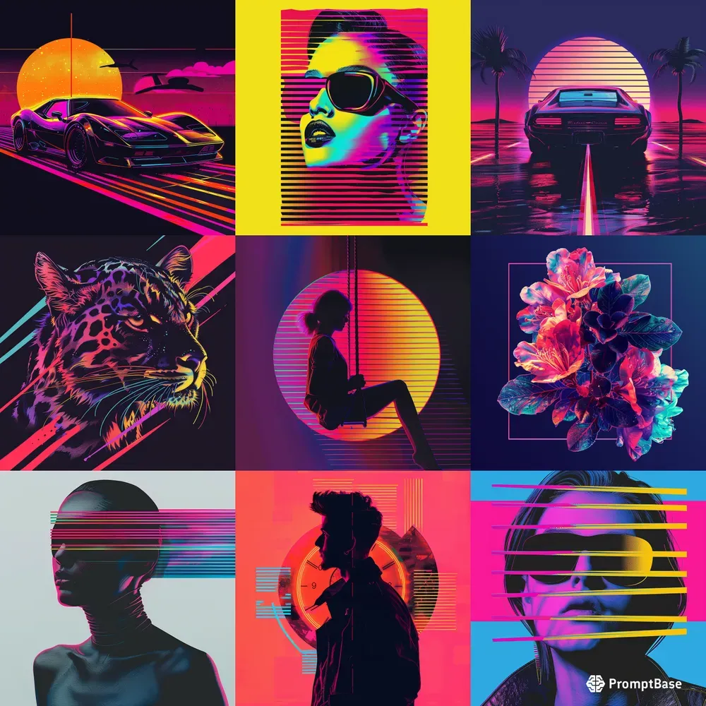 Dynamic Grid Posters Midjourney Prompt | PromptBase