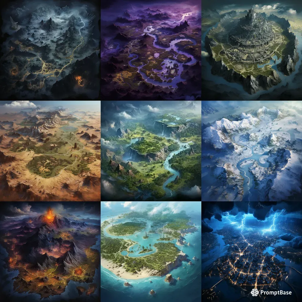 Tabletop RPG Fantasy World Maps Midjourney Prompt | PromptBase