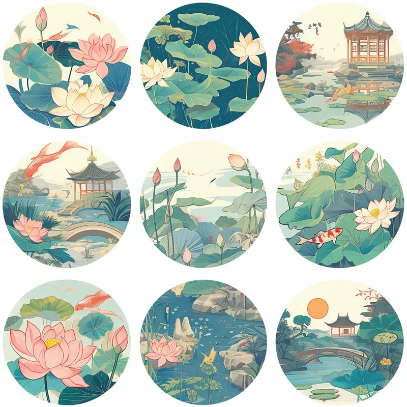 Ancient Chinese Style Stickers Midjourney Prompt | PromptBase