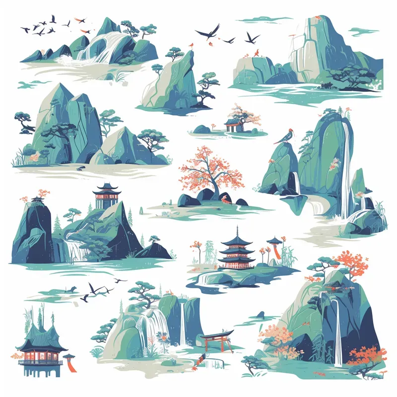Ancient Chinese Style Stickers Midjourney Prompt | PromptBase