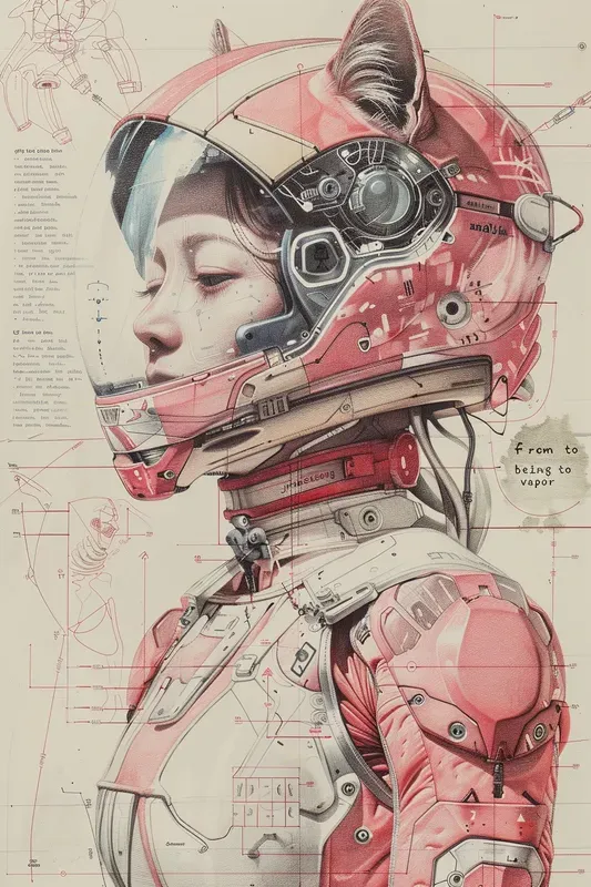 Vintage Astronaut Anatomy Diagram Posters Midjourney Prompt | PromptBase