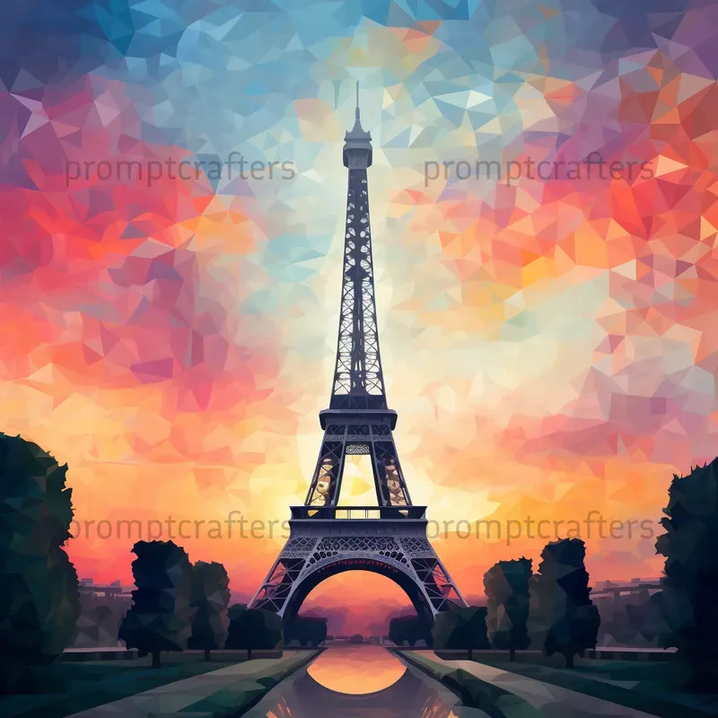 Iconic Landmarks In Abstract Geometrics Midjourney Prompt | PromptBase