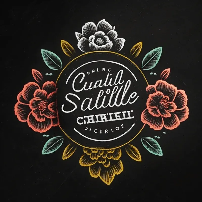 Chalk Round Logos Midjourney Prompt | PromptBase
