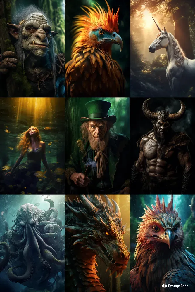 Mythological Creatures Portraits Midjourney Prompt | PromptBase