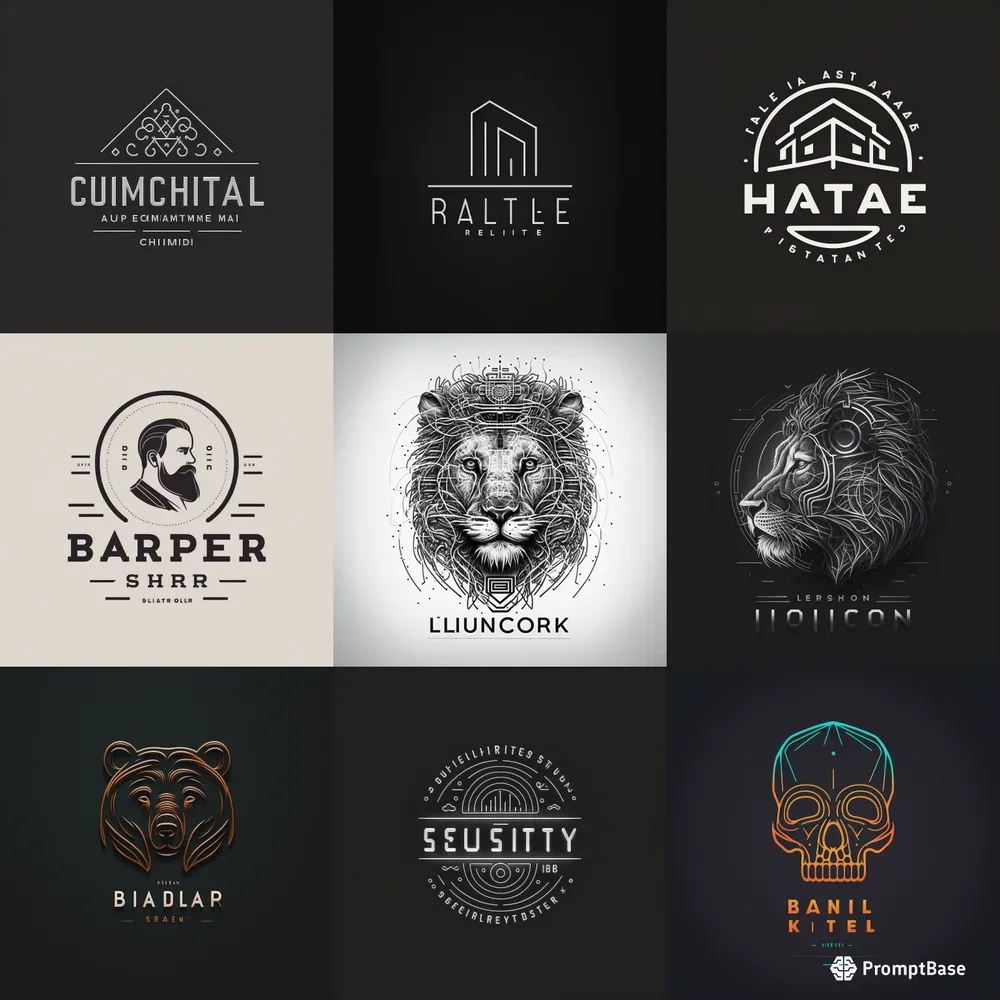 Minimalistic Outlined Modern Logos Midjourney Prompt | PromptBase