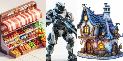 Realistic Chinese 3D Models Game Assets Midjourney Prompt | PromptBase