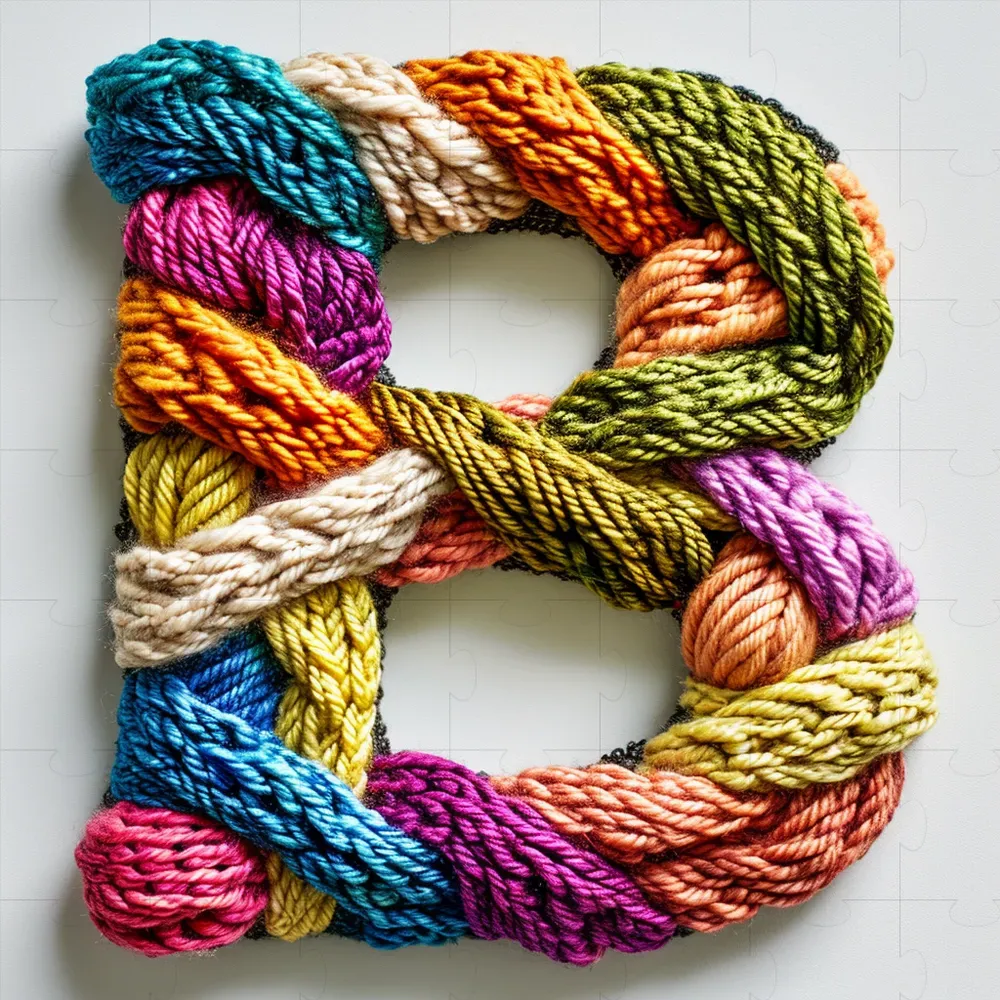 Yarn Made Letter Logos Midjourney Prompt | PromptBase