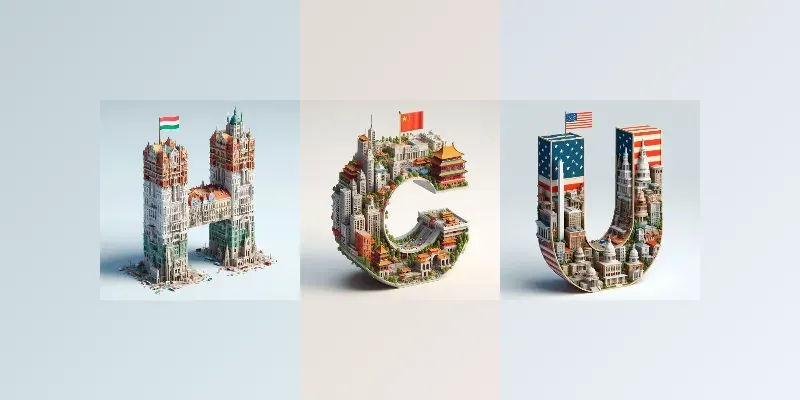 3D Letters Made By Countries Monuments DALL·E Prompt | PromptBase