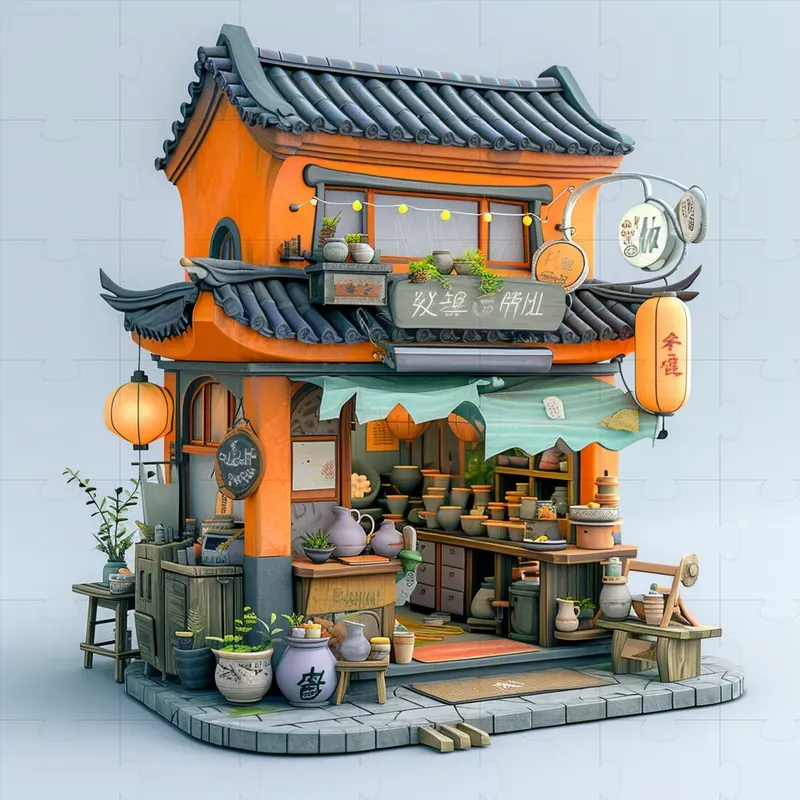 Realistic Chinese 3D Models Game Assets Midjourney Prompt | PromptBase