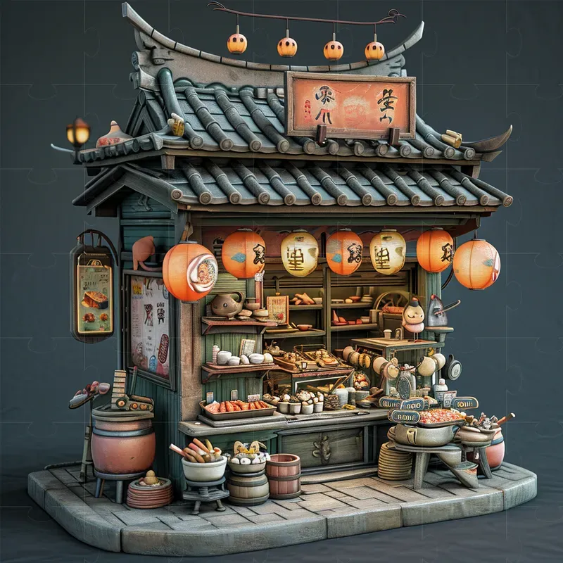 Realistic Chinese 3D Models Game Assets Midjourney Prompt | PromptBase