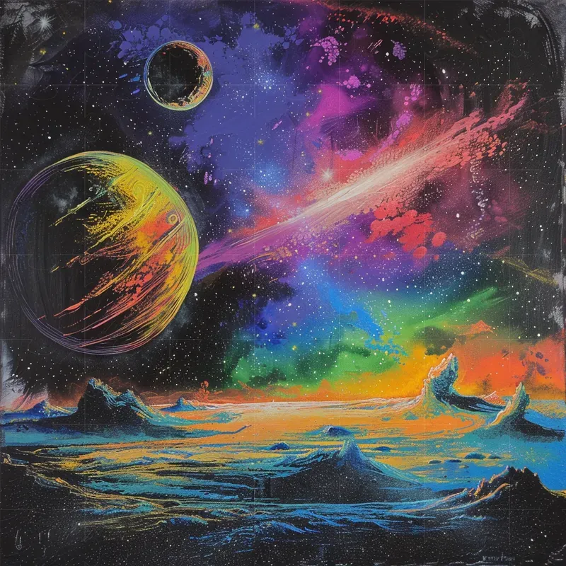 Realistic Cosmic Paintings Midjourney Prompt | PromptBase