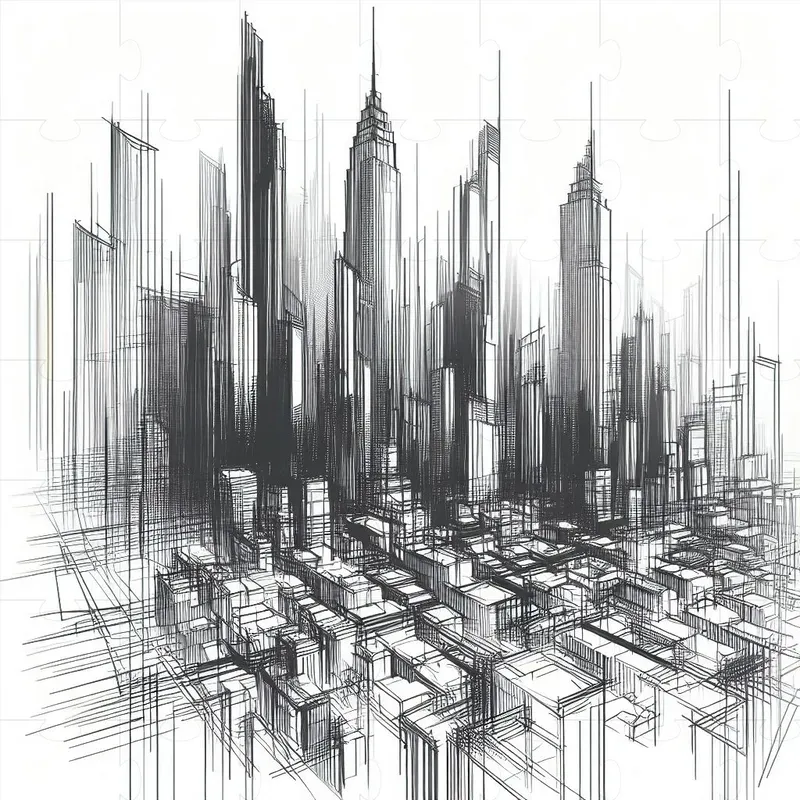 Angular Sketch Drawings DALL·E Prompt | PromptBase