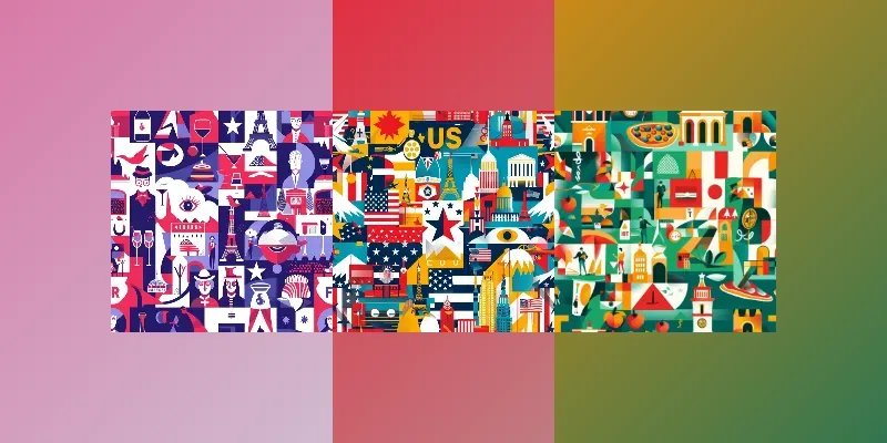 Countries Iconic Symbols Seamless Patterns Midjourney Prompt | PromptBase