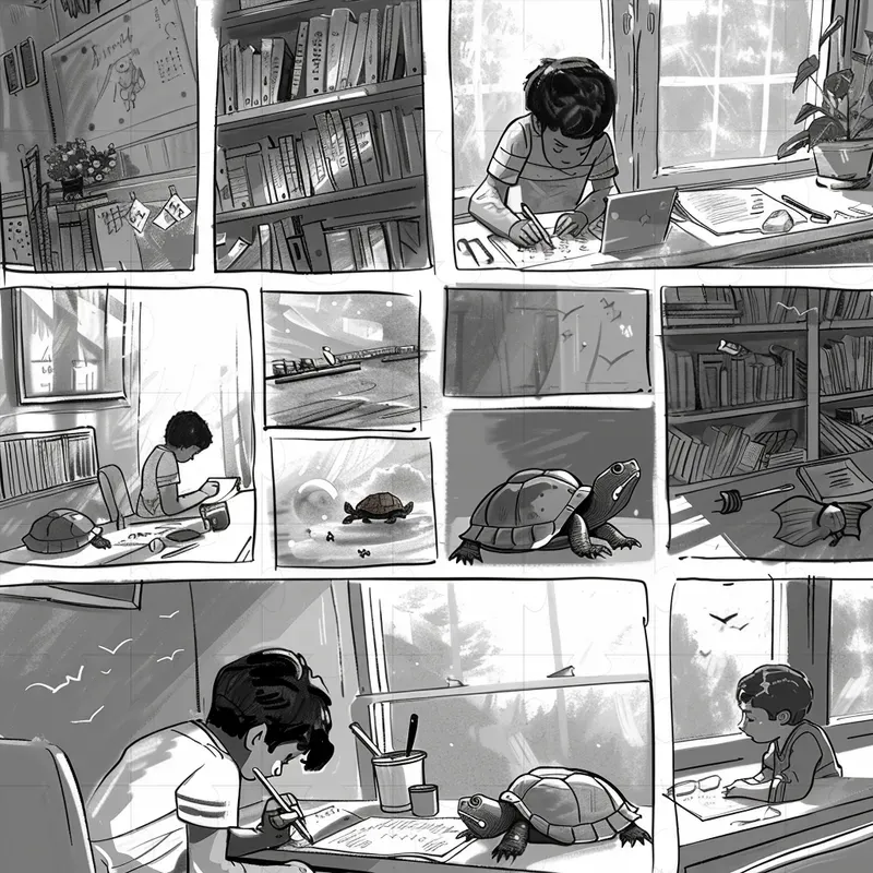 Storyboard Sketches Midjourney Prompt | PromptBase