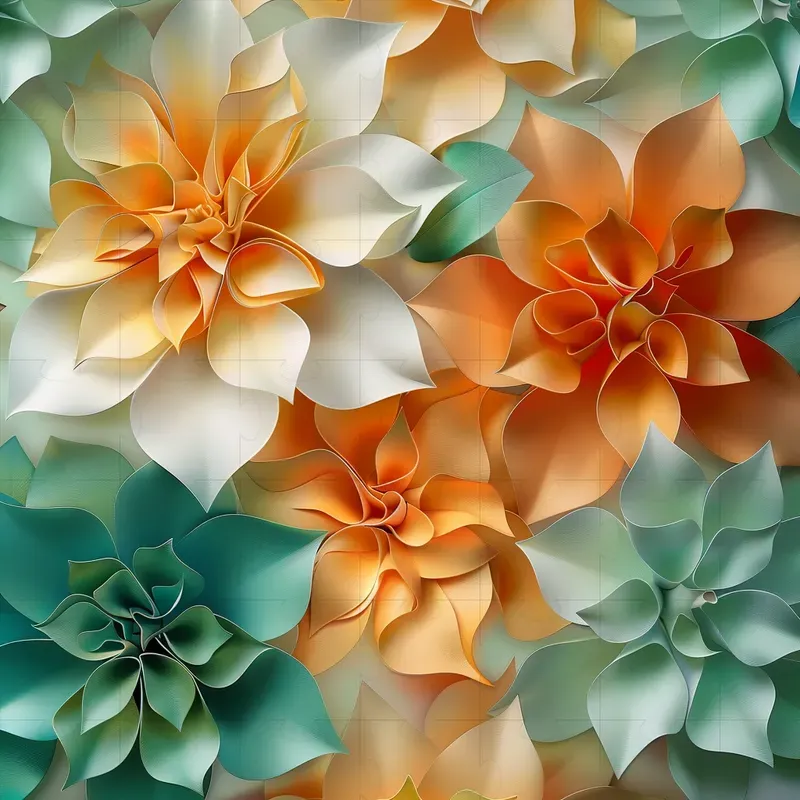 3D Floral Paper Patterns Artworks Midjourney Prompt | PromptBase