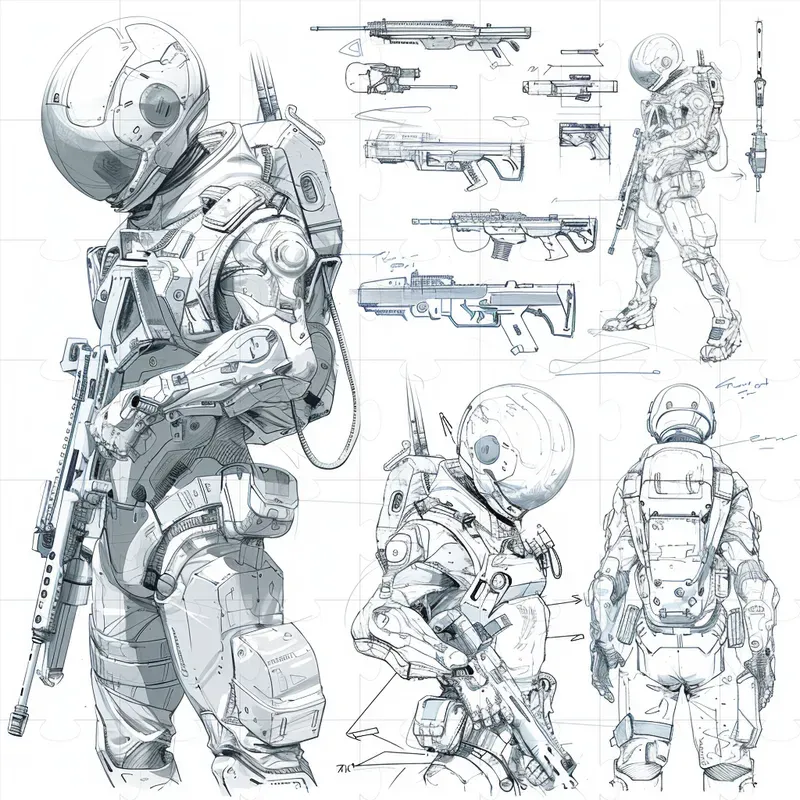 Game Concept Character Sheets Midjourney Prompt | PromptBase