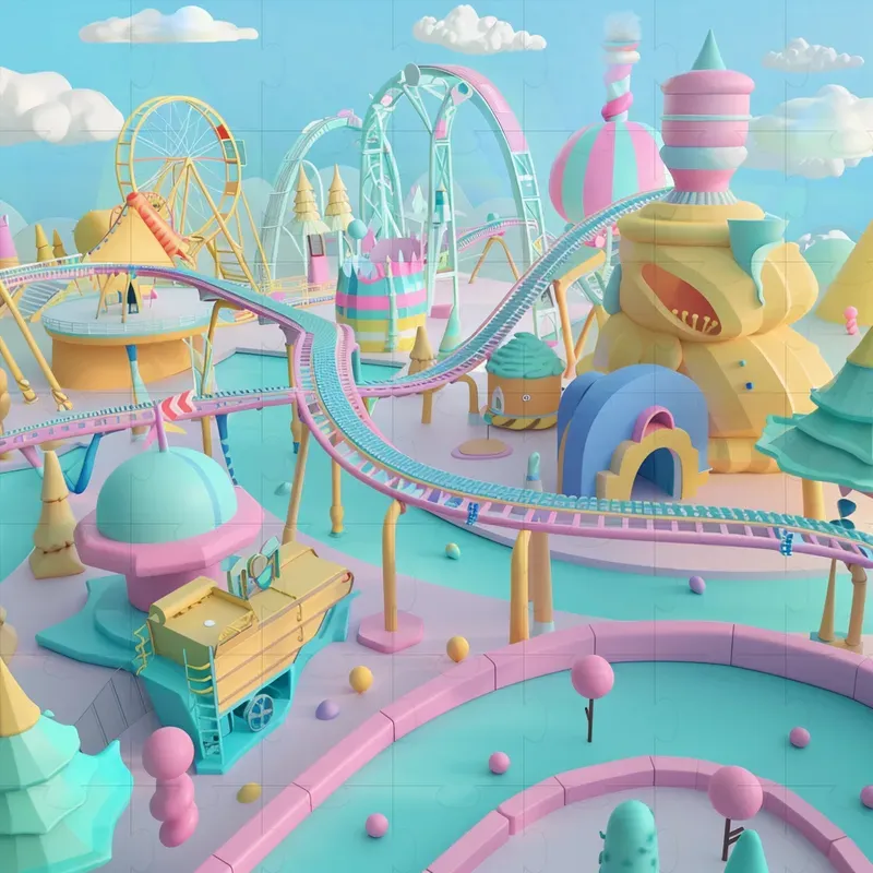 Cartoon Candy Landscapes Midjourney Prompt | PromptBase