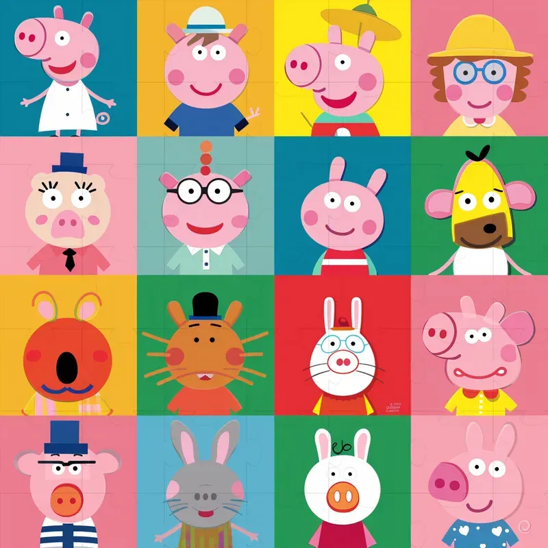 2D Cartoon Character Icons Sheets Midjourney Prompt | PromptBase