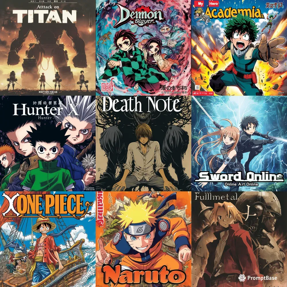 Anime Manga Cover Designs Midjourney Prompt | PromptBase