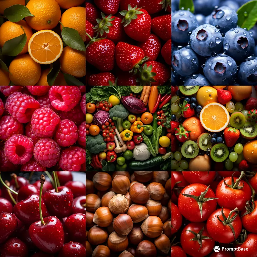Fruit Vegetable Closeup Patterns Midjourney Prompt | PromptBase
