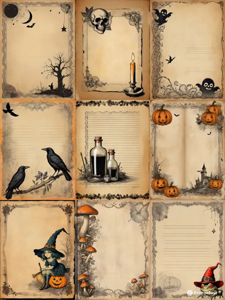 Halloween Writing Paper Journals Notes Leonardo Ai Prompt | PromptBase