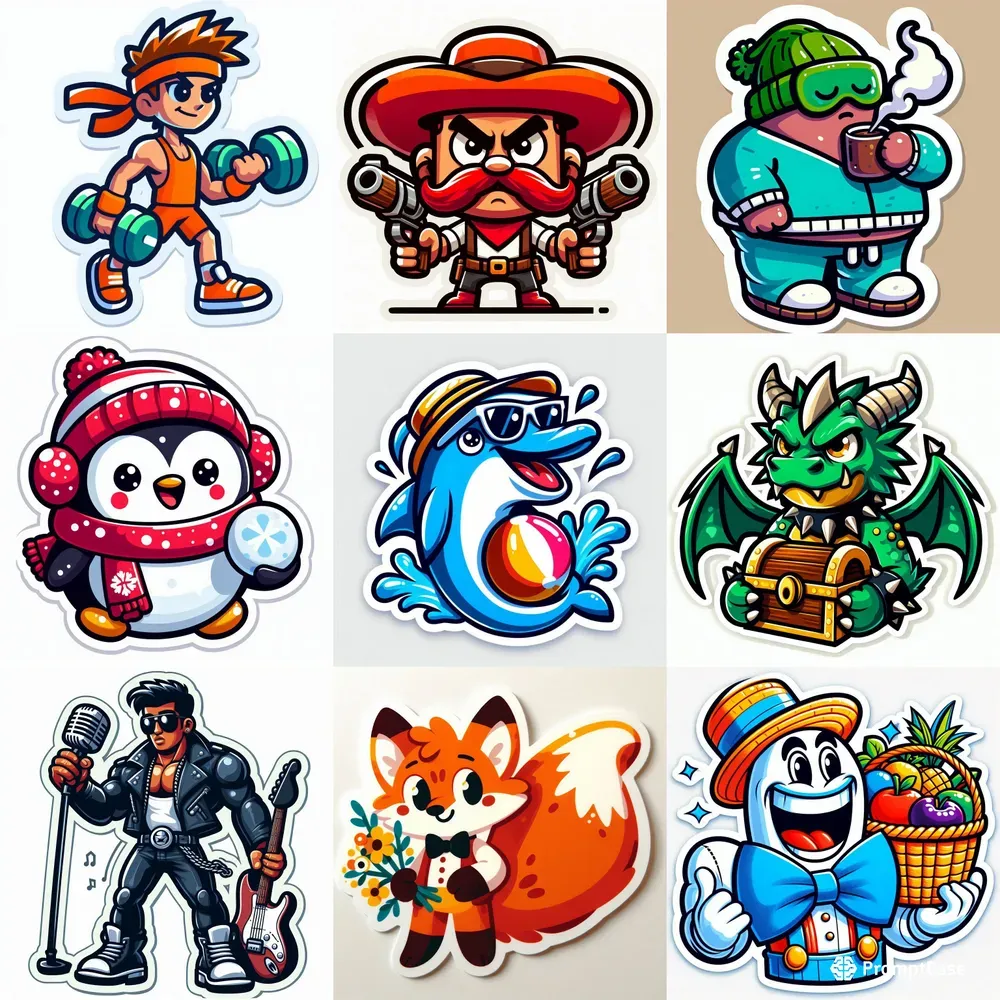 Playful Spectrum Stickers DALL·E Prompt | PromptBase