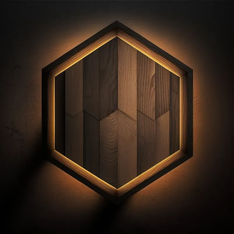 Wooden Logo Design With Abstract Shapes Midjourney Prompt | PromptBase
