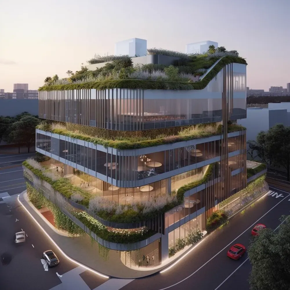 Green Ecological Architecture Designs Midjourney Prompt | PromptBase