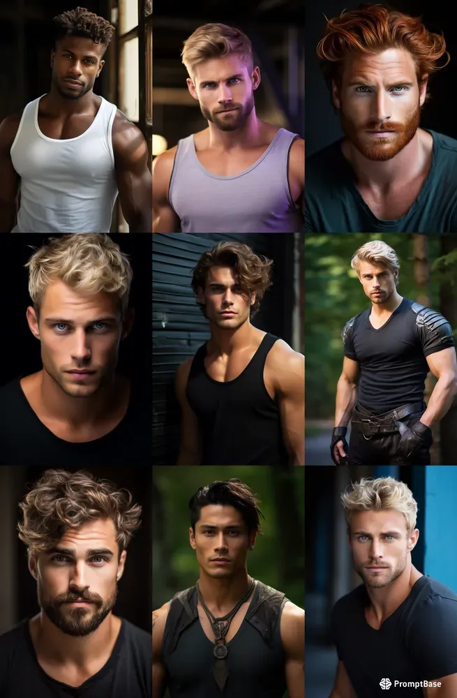 Stunning Men Model Portrait Photographs Midjourney Prompt | PromptBase