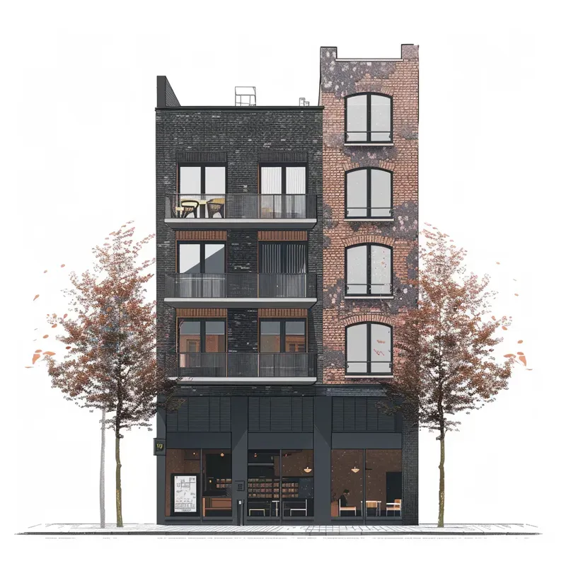 Architectural Facade Illustrations 01 Midjourney Prompt | PromptBase