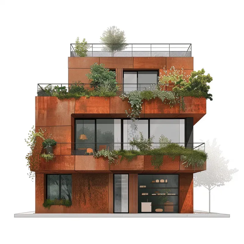 Architectural Facade Illustrations 01 Midjourney Prompt | PromptBase